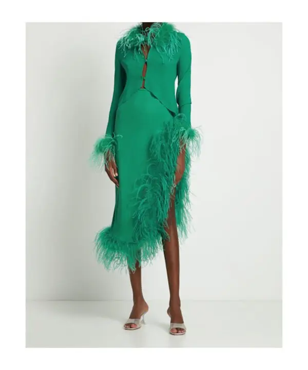 Giuseppe Di Morabito Feather Patchwork Cover-up