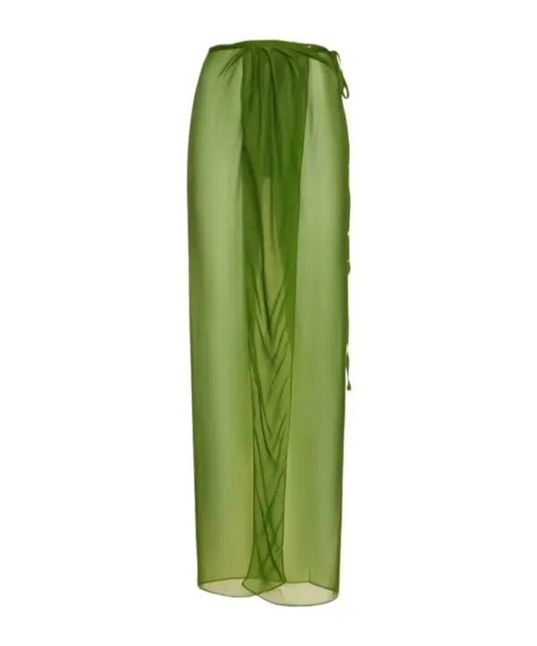Christopher Esber Silk Chiffon Long Wrap Skirt