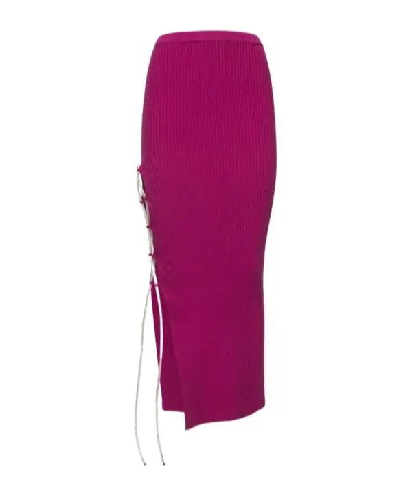 Giuseppe Di Morabito Embellished Wool Knit Midi Skirt - Purple