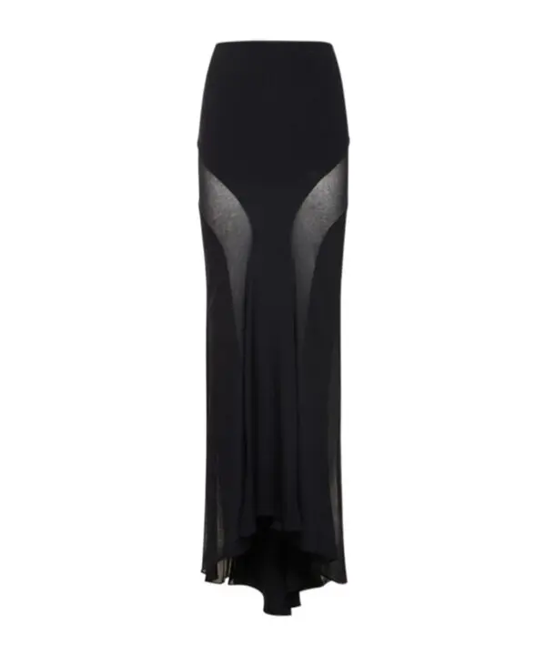 DION LEE Light Knit Rib Long Skirt W/ Inserts