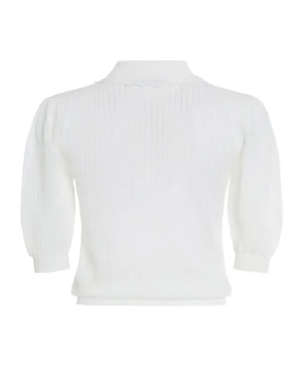Alessandra Rich Embroidery Knitted Polo Shirt
