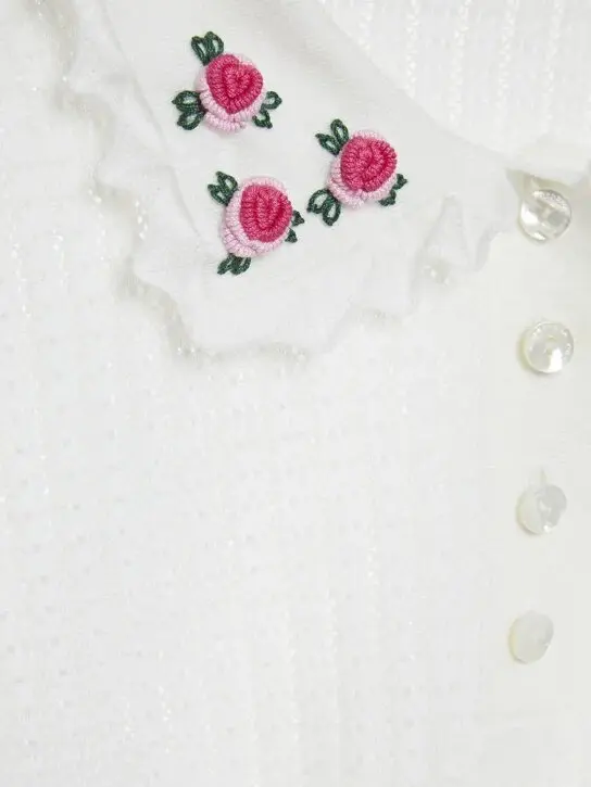 Alessandra Rich Embroidery Knitted Polo Shirt