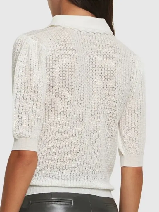 Alessandra Rich Embroidery Knitted Polo Shirt