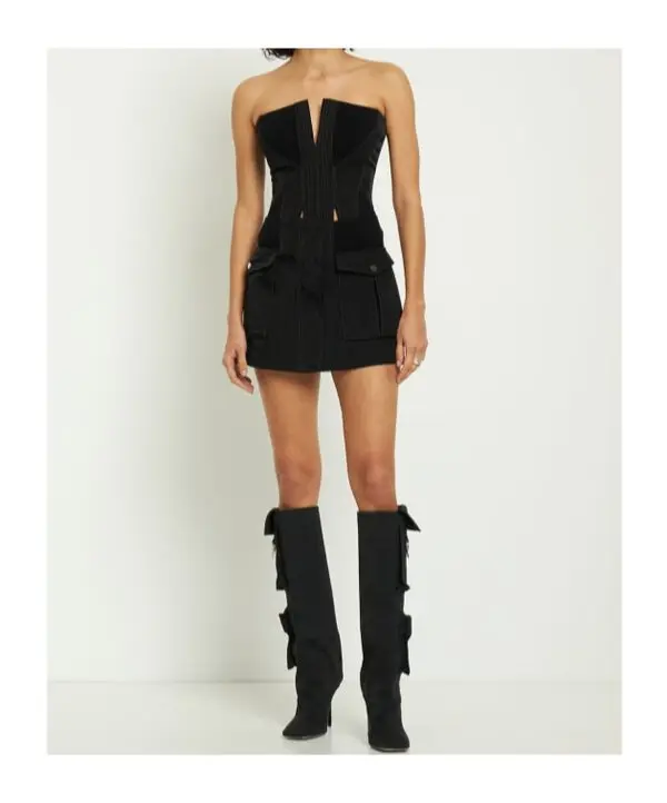DION LEE Nylon Twill Cargo Bomber Mini Skirt