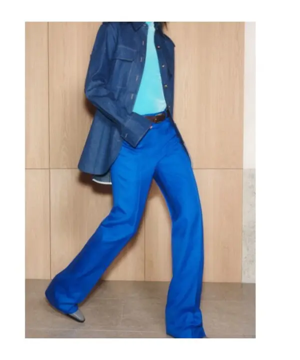 Victoria Beckham Straight Leg Stretch Viscose Trousers