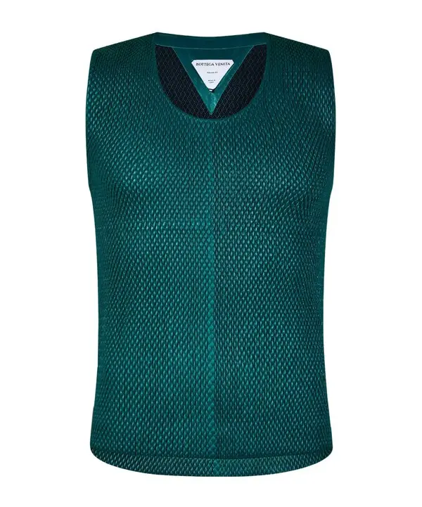 Bottega Veneta Solid Color Leather Tailored Jacket