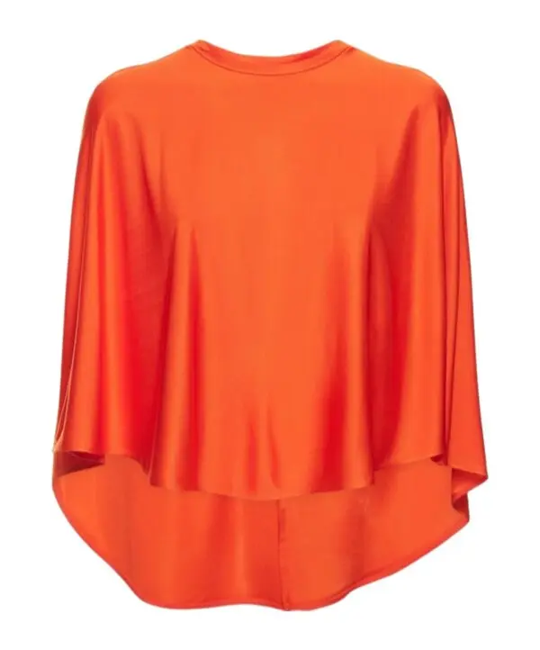 Stella McCartney Draped Fluid Viscose Satin Cape Top
