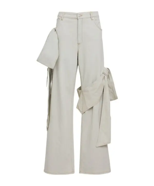 Blumarine Big Bow Cotton Jeans Grey 42 It