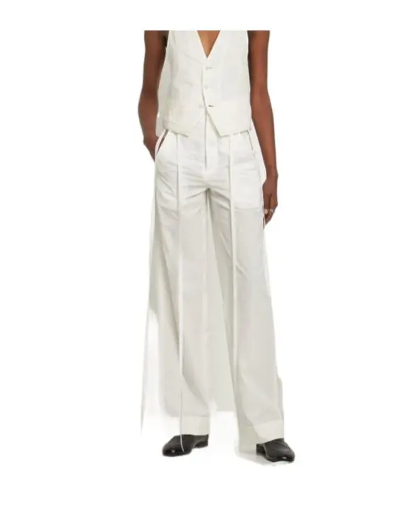 ANN DEMEULEMEESTER Waxed Cotton Wide Pants