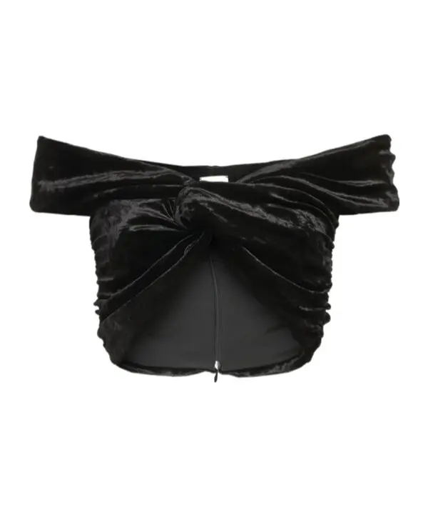 Magda Butrym Velvet Viscose Blend Twisted Crop Top