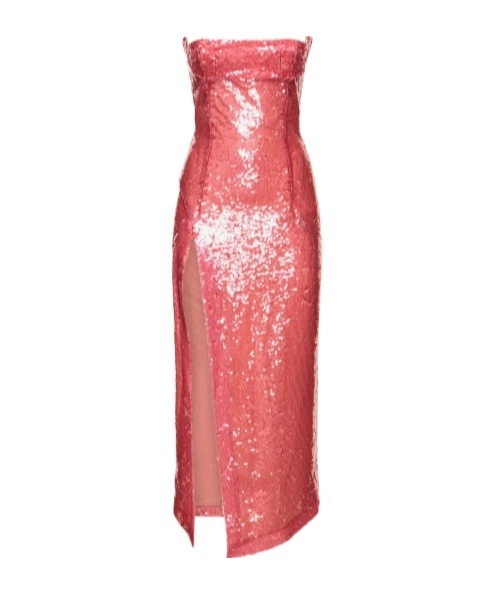 Attico Medium-length Sequined Strapless Dress