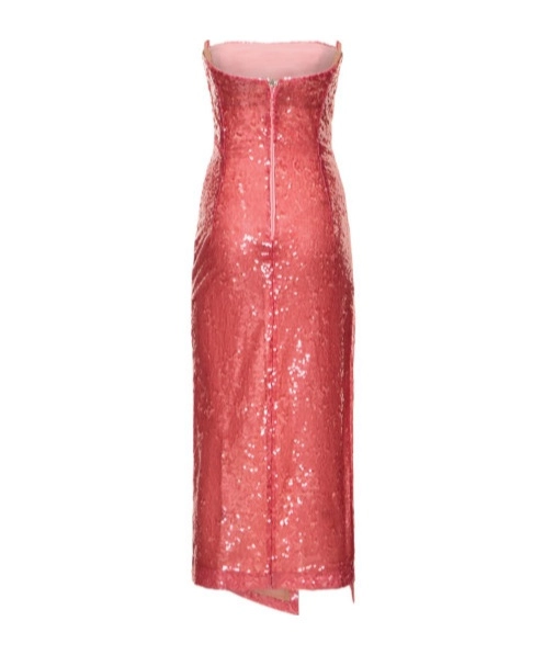 Attico Medium-length Sequined Strapless Dress