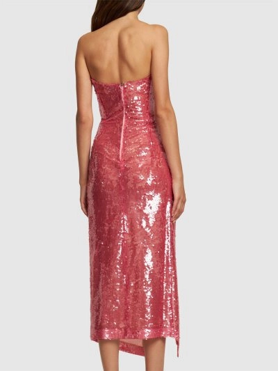 Attico Medium-length Sequined Strapless Dress