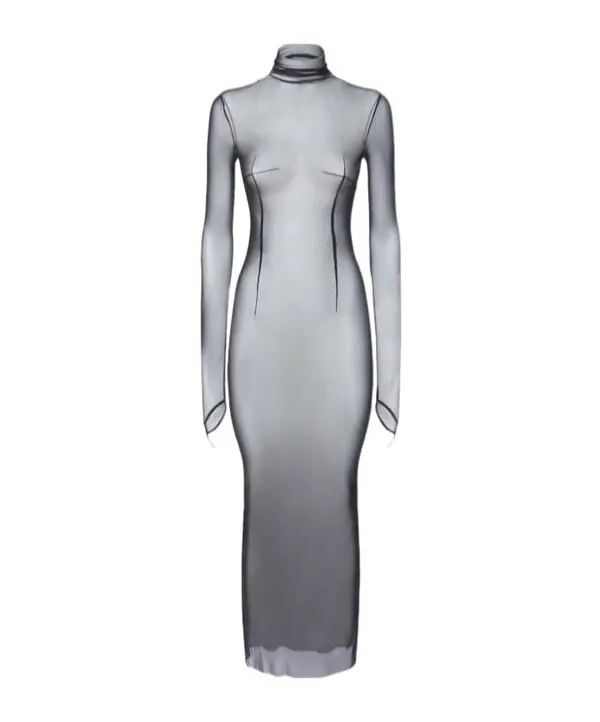 ANN DEMEULEMEESTER Aris Long Sleeve Tulle Midi Dress