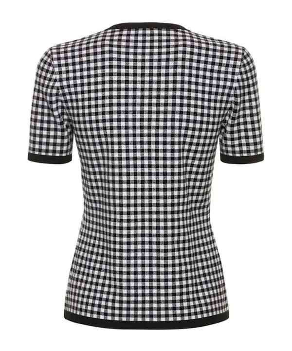 Michael Kors Viscose Blend Gingham Casual Top