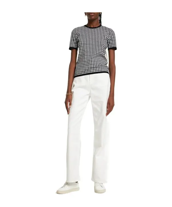 Michael Kors Viscose Blend Gingham Casual Top