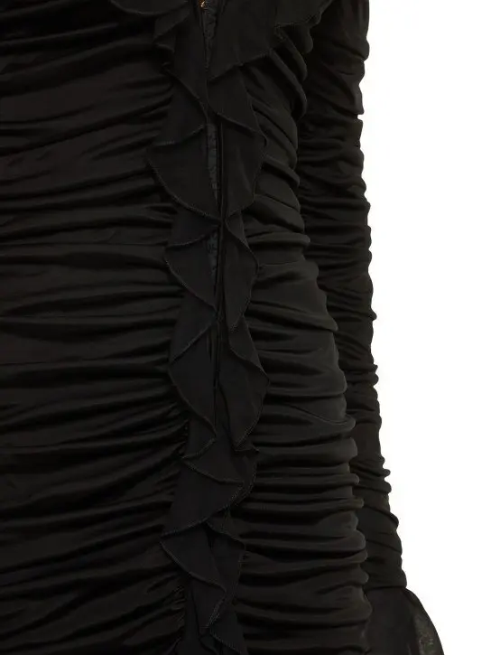 Blumarine Ruched Silk Mini Dress