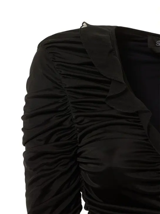 Blumarine Ruched Silk Mini Dress
