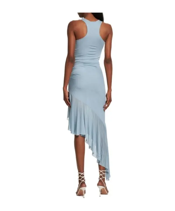 Blumarine Viscose Jersey Draped Midi Dress