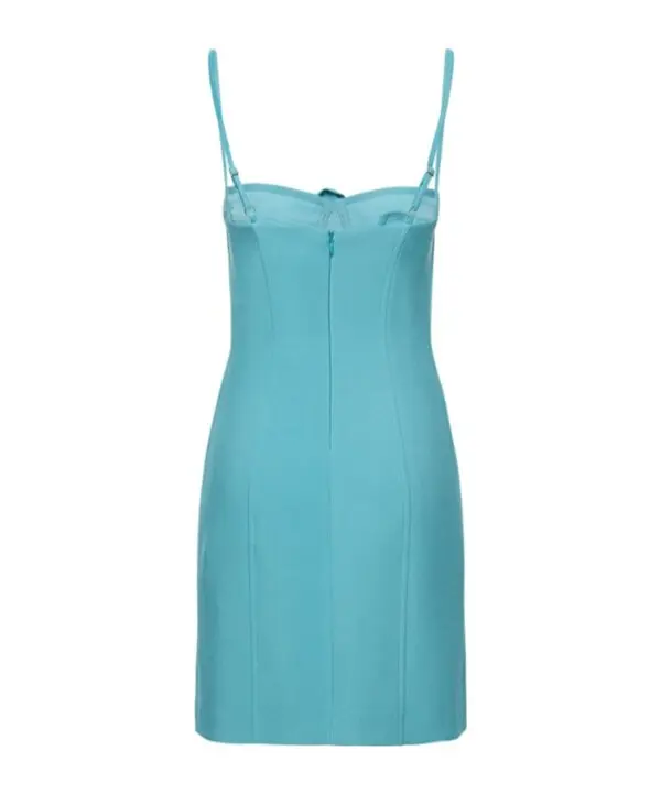 Blumarine Crepe Flower Detail Mini Dress