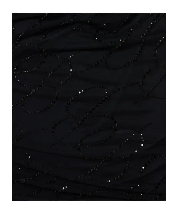 Blumarine Mesh Hotfix Logo Mini Dress