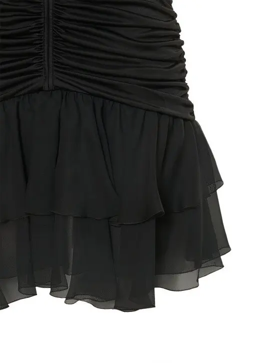 Blumarine Jersey Chiffon Mini Dress With Flower