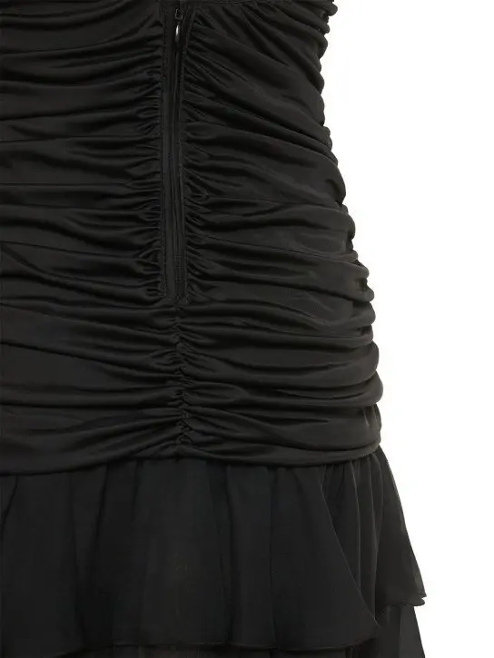 Blumarine Jersey Chiffon Mini Dress With Flower