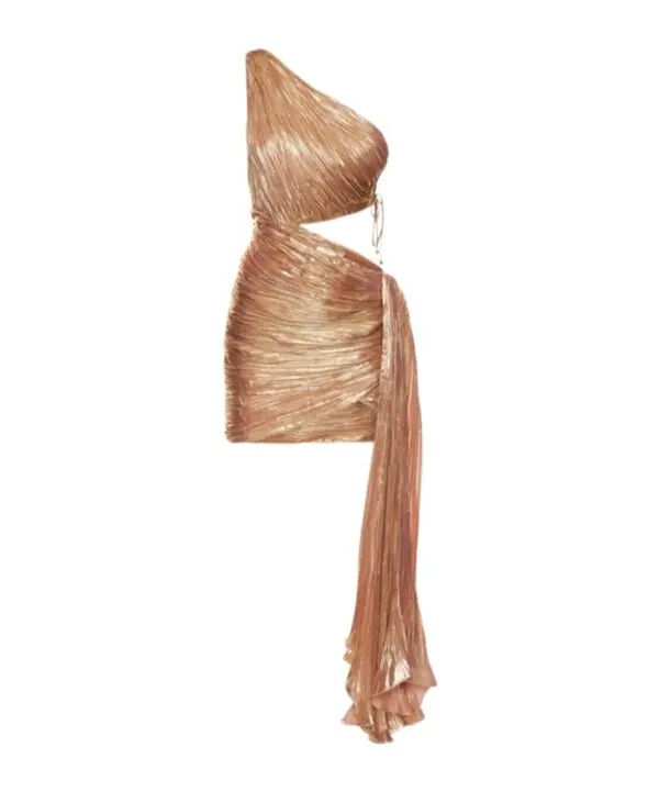 MARIA LUCIA HOHAN Cameron Lurex Chiffon Draped Mini Dress