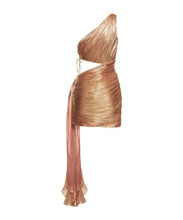 MARIA LUCIA HOHAN Cameron Lurex Chiffon Draped Mini Dress