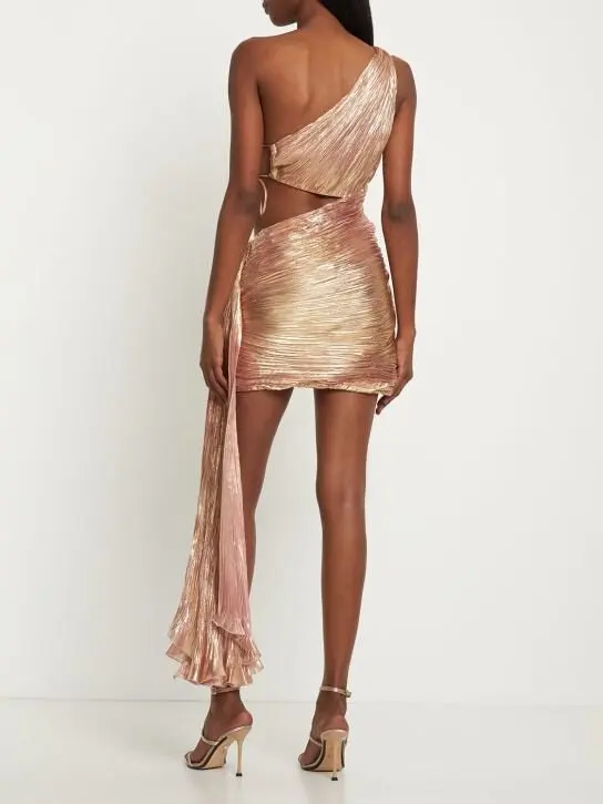 MARIA LUCIA HOHAN Cameron Lurex Chiffon Draped Mini Dress