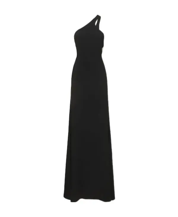 Stella McCartney Single Shoulder Crepe Long Dress - Black