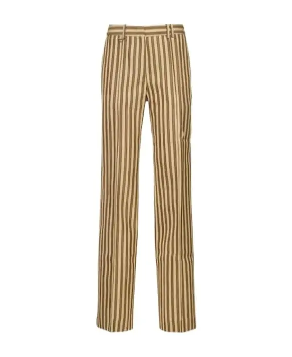 Jacquemus Logo Striped Casual Pants - Nude