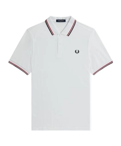 Fred Perry Short Sleeve Twin Tipped Polo Shirt - White