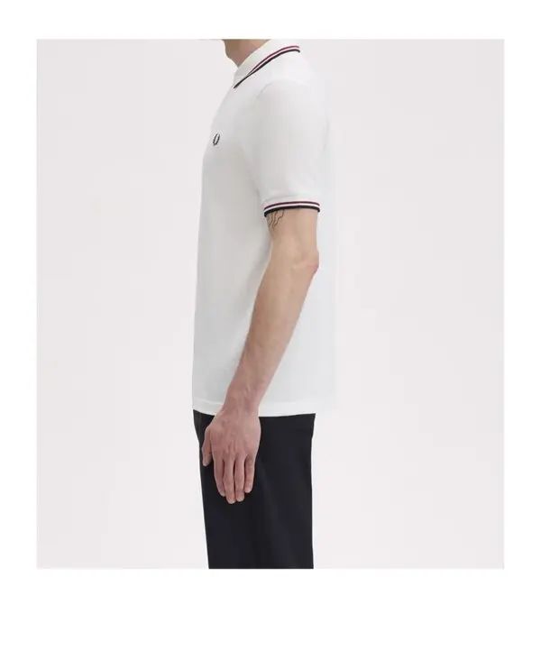 Fred Perry Short Sleeve Twin Tipped Polo Shirt - White