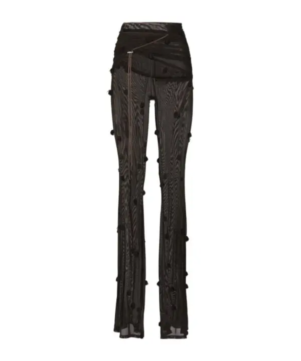 Jacquemus Le Pantalon Espelho Beaded Mesh Pants - Brown