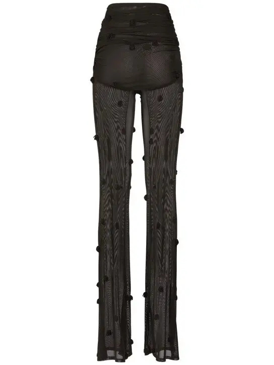 Jacquemus Le Pantalon Espelho Beaded Mesh Pants