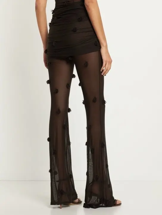 Jacquemus Le Pantalon Espelho Beaded Mesh Pants