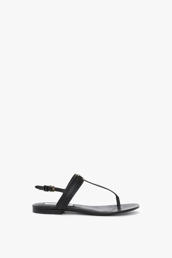 Victoria Beckham Flat Chain Sandal - Black