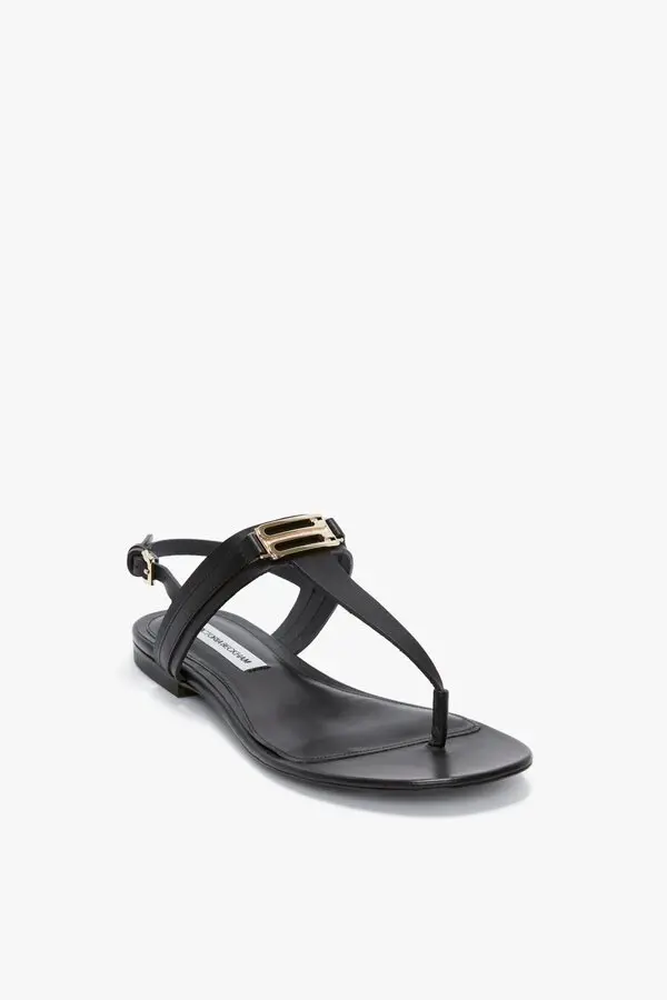 Victoria Beckham Flat Chain Sandal - Black
