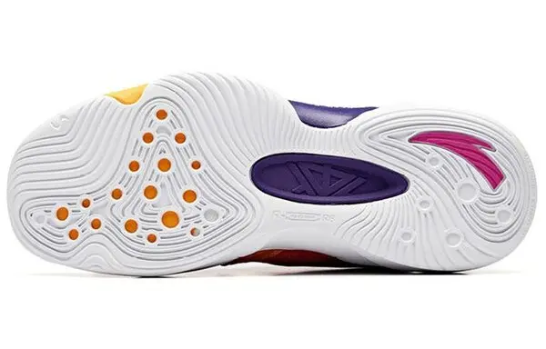 ANTA Mid Top Basketball Sneakers - Purple/white/red