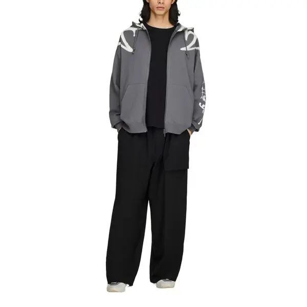 Adidas Chito Graphic French Terry Zipper Hoodie - Grey Five