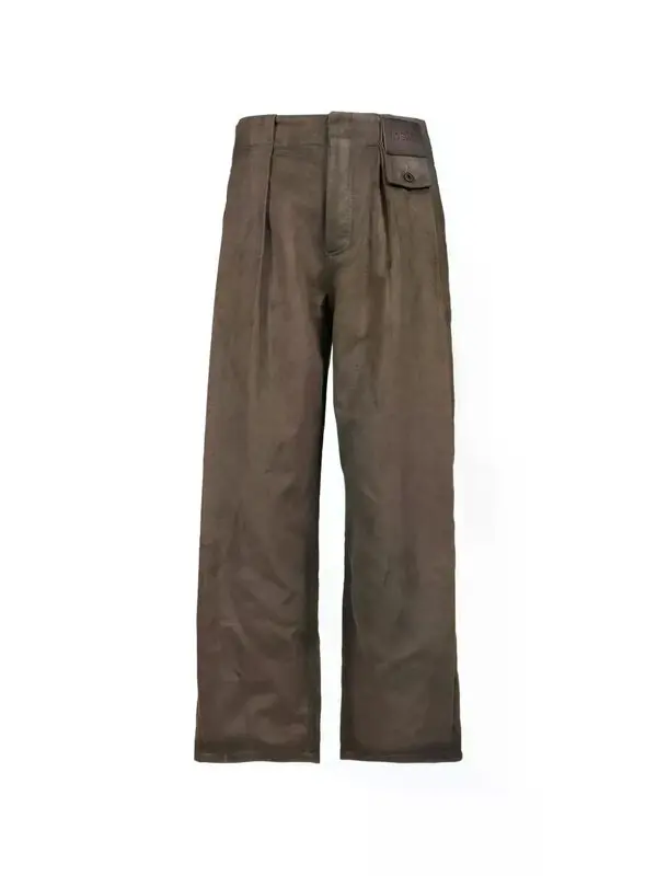 Loewe Pleated Logo-patch Trousers