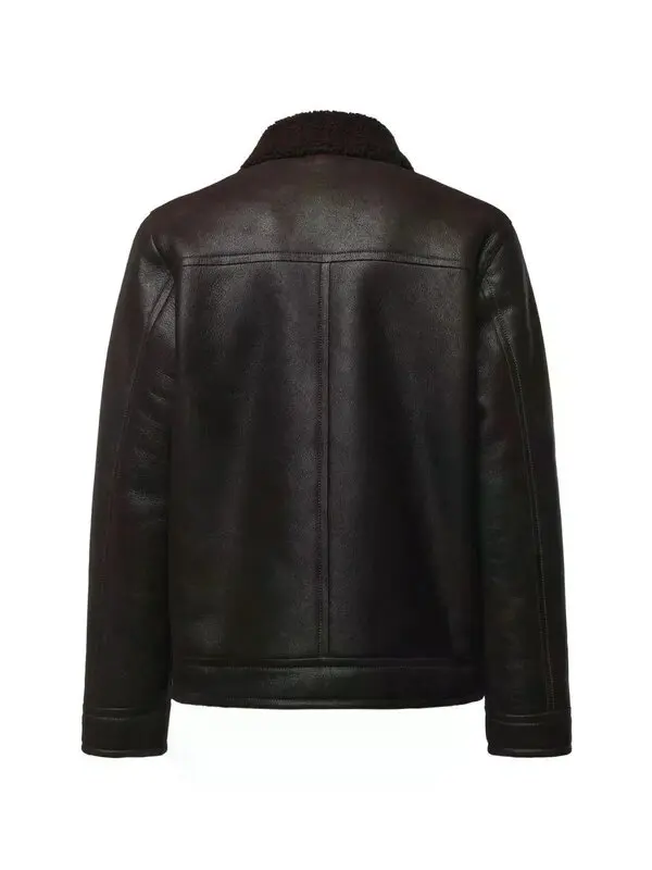 DONDUP Shearling-collar Leather Jacket - Brown