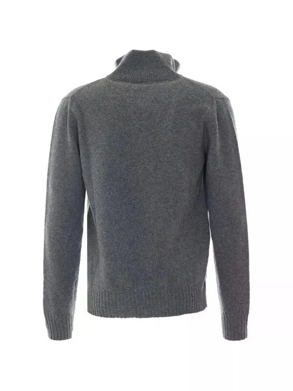 Alpha Studio Half-zip High-neck Sweater - Grey