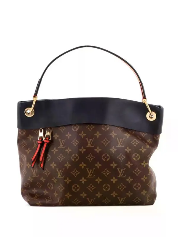 LOUIS VUITTON Tuileries Monogram Canvas With Leather Hobo Bag