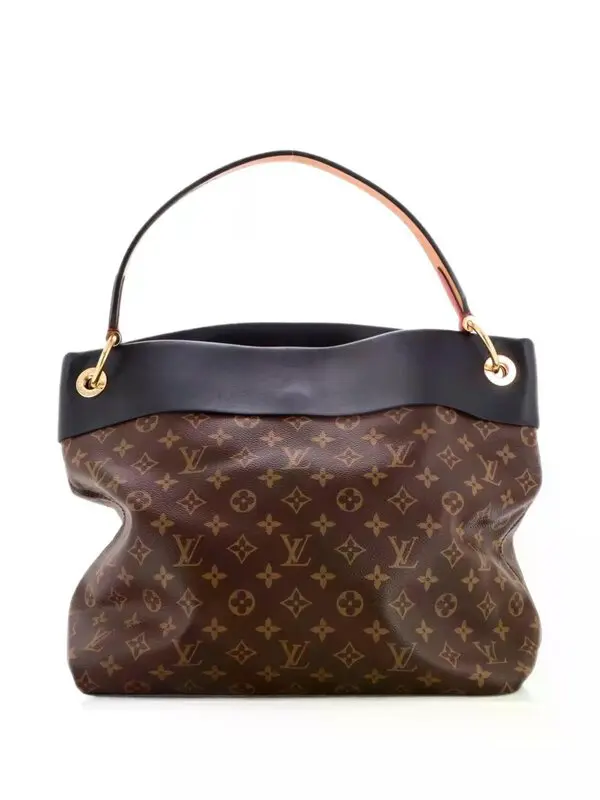 LOUIS VUITTON Tuileries Monogram Canvas With Leather Hobo Bag