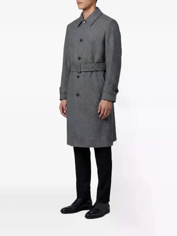 LARDINI Prince Of Wales Check Belted Coat