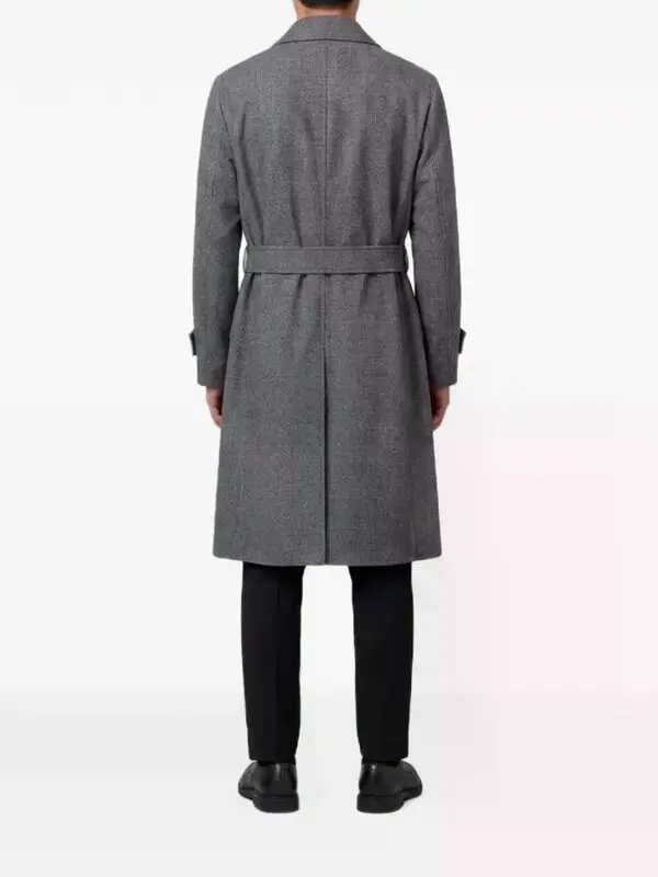 LARDINI Prince Of Wales Check Belted Coat