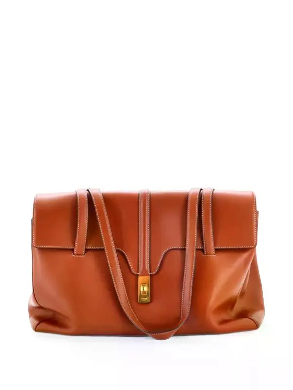 Celine Soft 16 Bag Smooth Calfskin Large Shoulder Bag - Brown