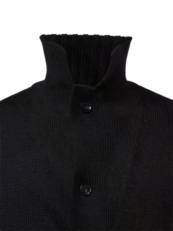 ZANONE Virgin Wool Ribbed Knit Cardigan